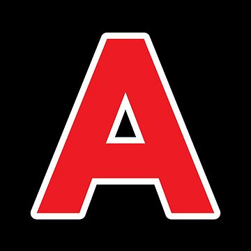 "A — Initial — The Letter A — Red and White" Sticker for Sale by ...