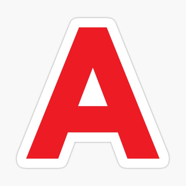 "A — Initial — The Letter A — Red and White" Sticker for Sale by ...