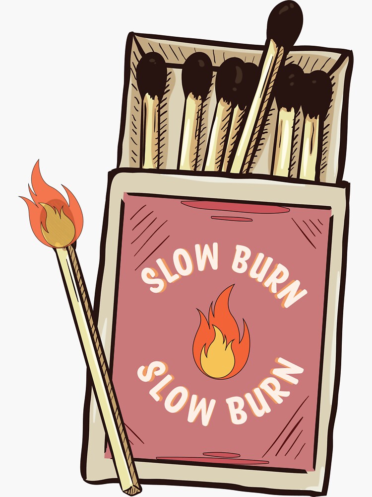"Slow Burn Book Trope Match Box Waterproof Sticker Let it Burn Bookish ...