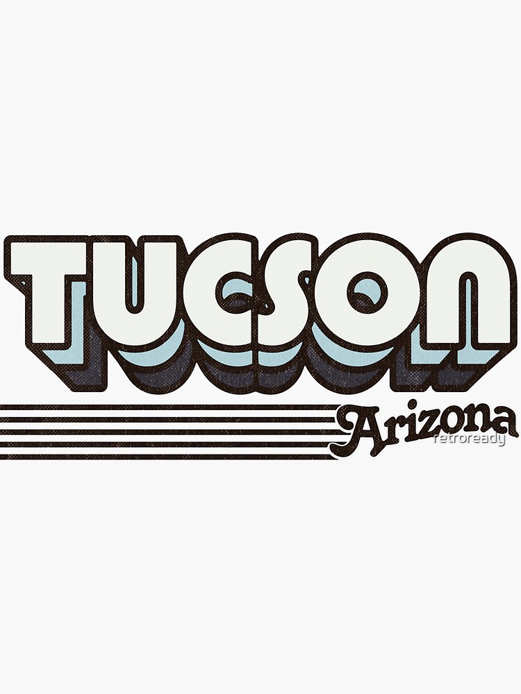 "Tucson, Arizona | Retro Stripes" Sticker by retroready | Redbubble