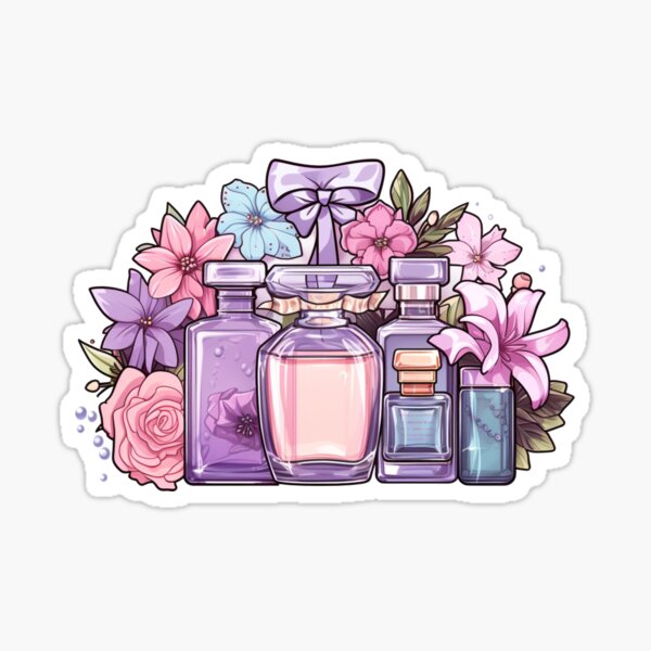 "Pink perfume Kawaii" Sticker for Sale by Mateusz Majcherek | Redbubble