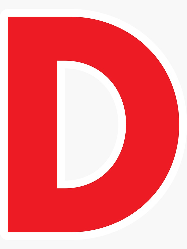 Pegatina for Sale con la obra «D — Inicial — La letra D — Roja y blanca ...