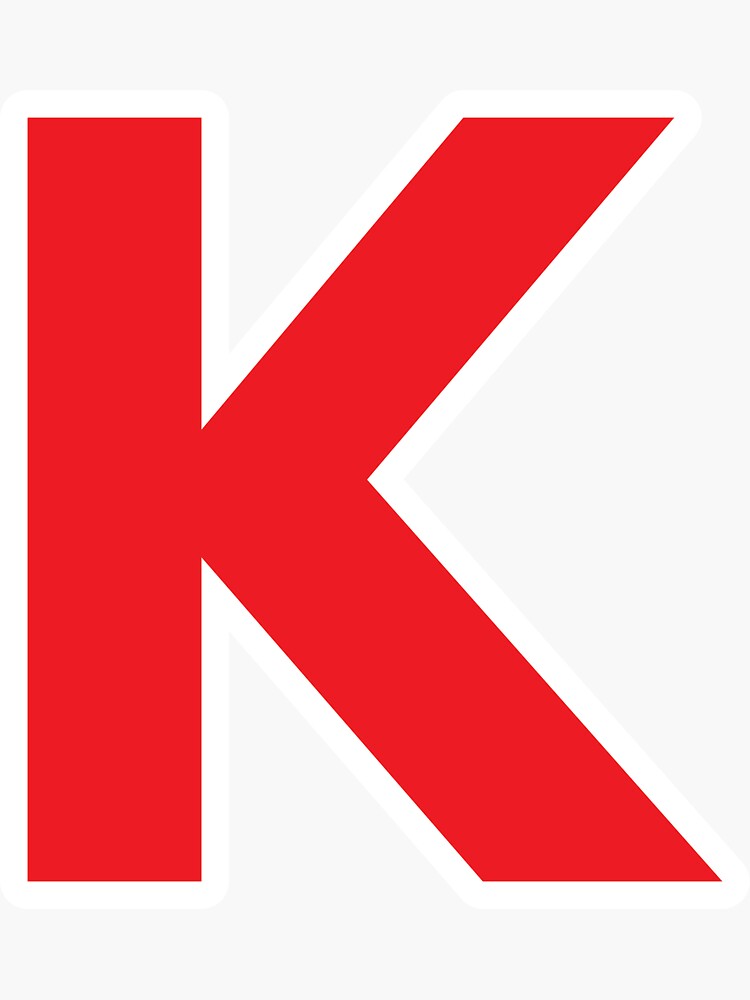 "K — Initial — The Letter K — Red and White" Sticker for Sale by ...