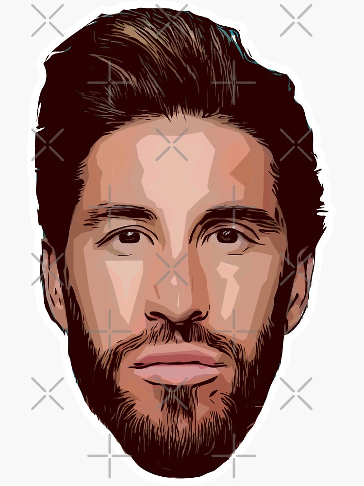 "Sergio Ramos Vector Art" Sticker for Sale by Playful-Shop | Redbubble