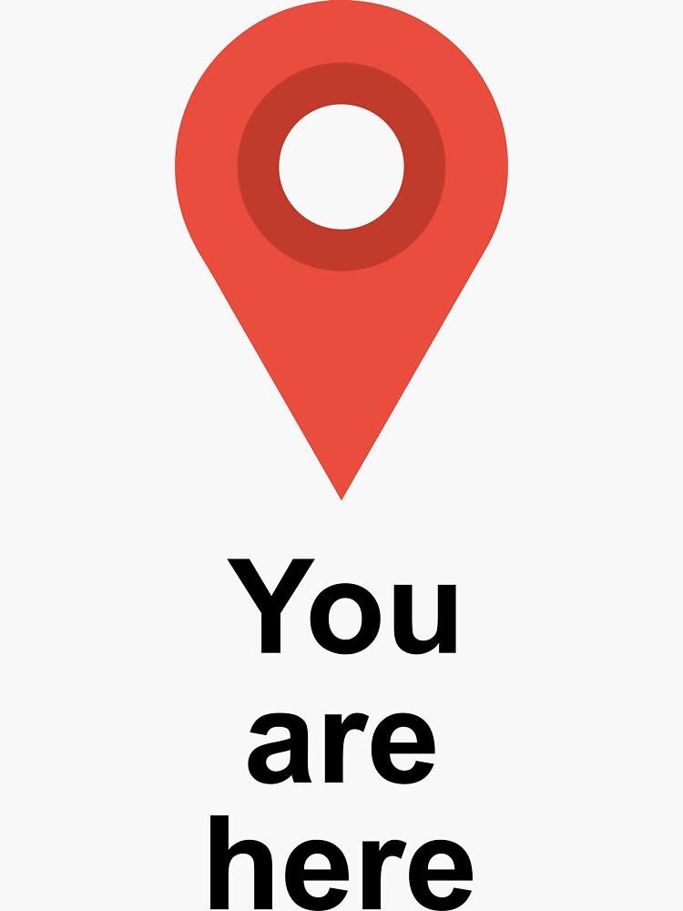 "You Are Here Funny Map " Sticker for Sale by BUBLTEES | Redbubble