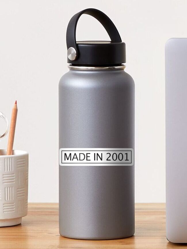 "Made in 2001" Sticker for Sale by Designs111 | Redbubble