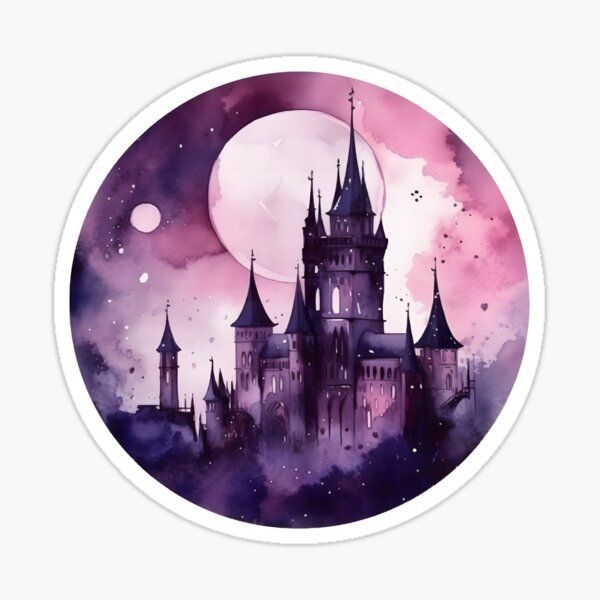 "Pink Gothic Castle Gothic Fantasy World" Sticker for Sale by Magnuna ...