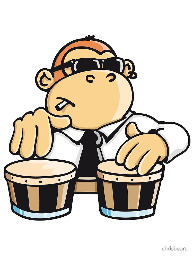 "The cool monkey plays the bongos" Art Print by chrisbears | Redbubble