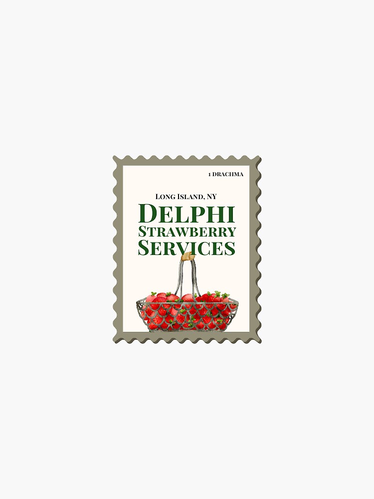 "Delphi Strawberry Services Postage Stamp" Sticker for Sale by ...