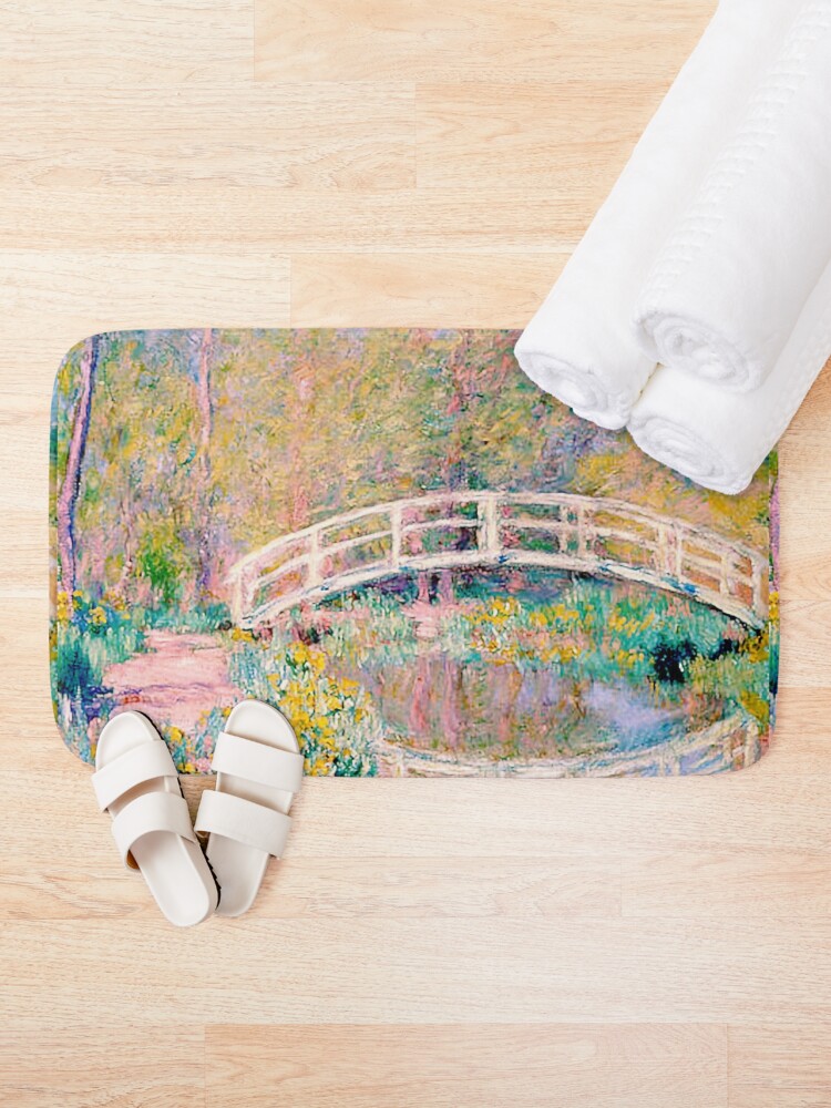 Claude Monet | Le Pont Japonais a Giverny - Symphony in Rose | Bath Mat ...
