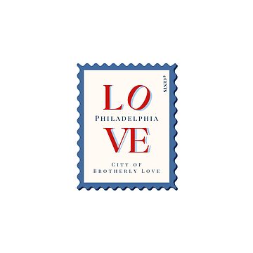 "Philadelphia Love Park Postage Stamp" Sticker for Sale by aantenuci25 ...