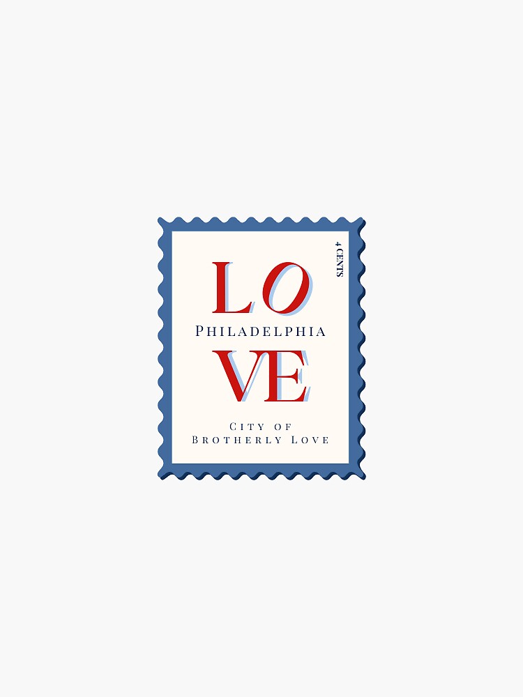 "Philadelphia Love Park Postage Stamp" Sticker for Sale by aantenuci25 ...