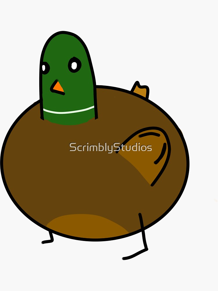 "Round Duck Friend" Sticker for Sale by ScrimblyStudios | Redbubble