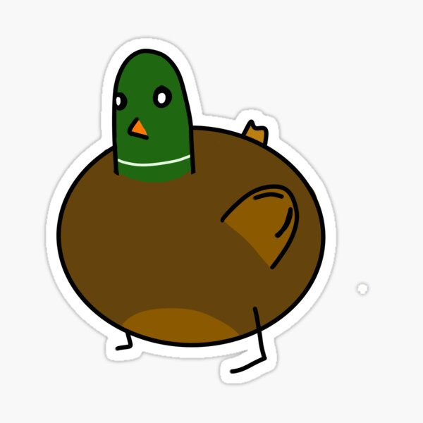 "Round Duck Friend" Sticker for Sale by ScrimblyStudios | Redbubble