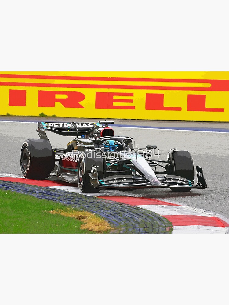 "George Russell racing at the 2023 Austrian Grand Prix" Sticker for ...