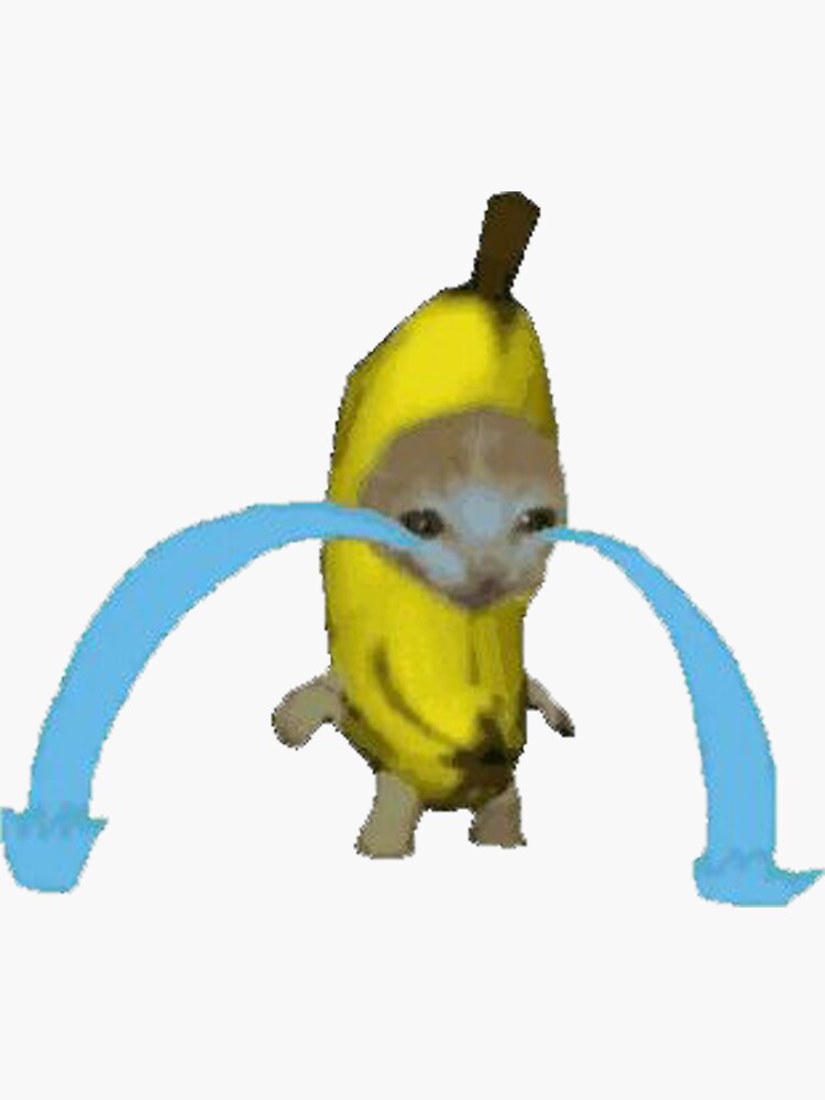 "Crying Banana Cat" Sticker for Sale by Aneeqsarang | Redbubble