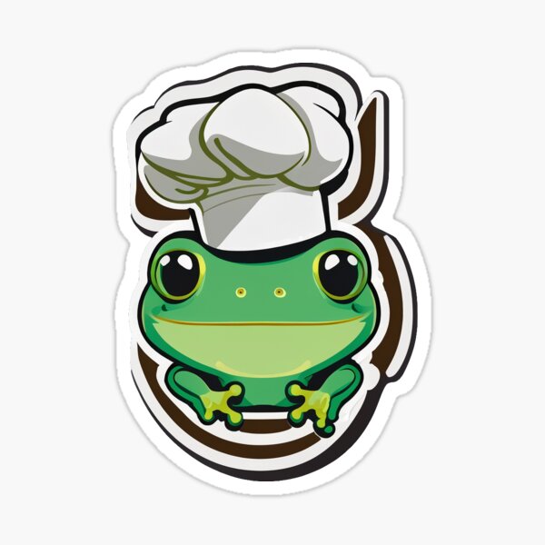 "Frog Chef Sticker" Sticker for Sale by GregoryWeidner | Redbubble