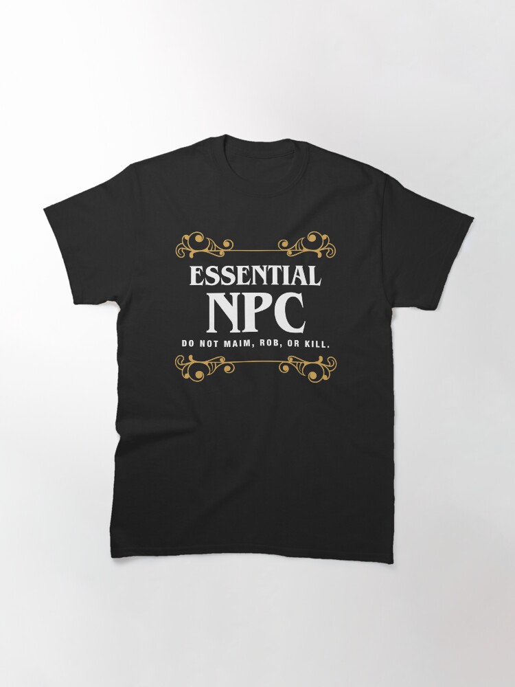 "Essential NPC Non-Playable Character Gaming" T-shirt by pixeptional ...