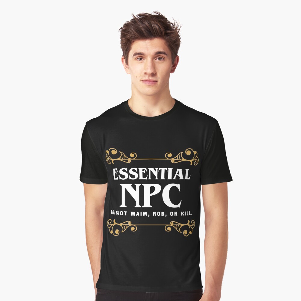 "Essential NPC Non-Playable Character Gaming" T-shirt by pixeptional ...