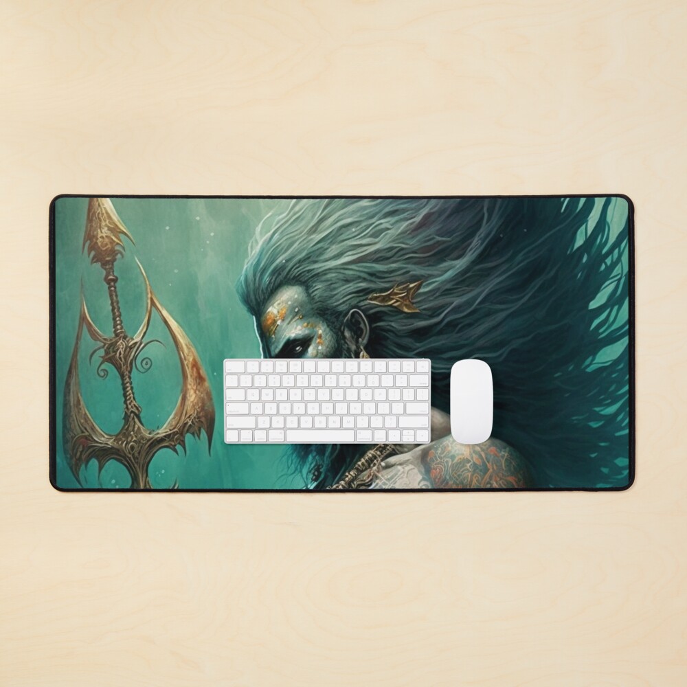 "Powerful Merman Wielding a Trident!" Art Board Print for Sale by ...