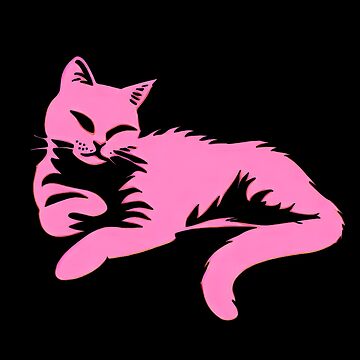 "Hot Pink Cat - Silhouette" Sticker for Sale by pocketart2023 | Redbubble