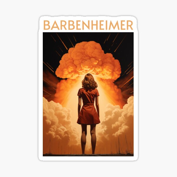 "Barbenheimer 2023 double feature Barbie x Oppenheimer" Sticker for ...