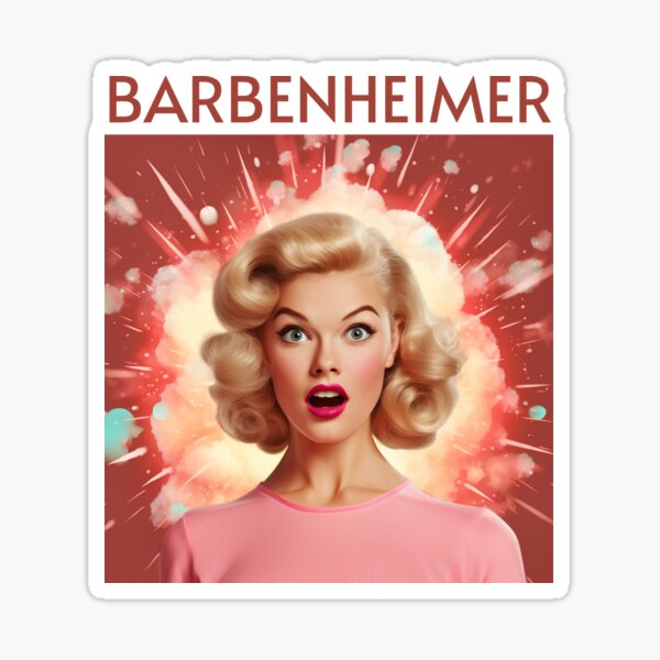 "Barbenheimer 2023 double feature Barbie x Oppenheimer" Sticker for ...