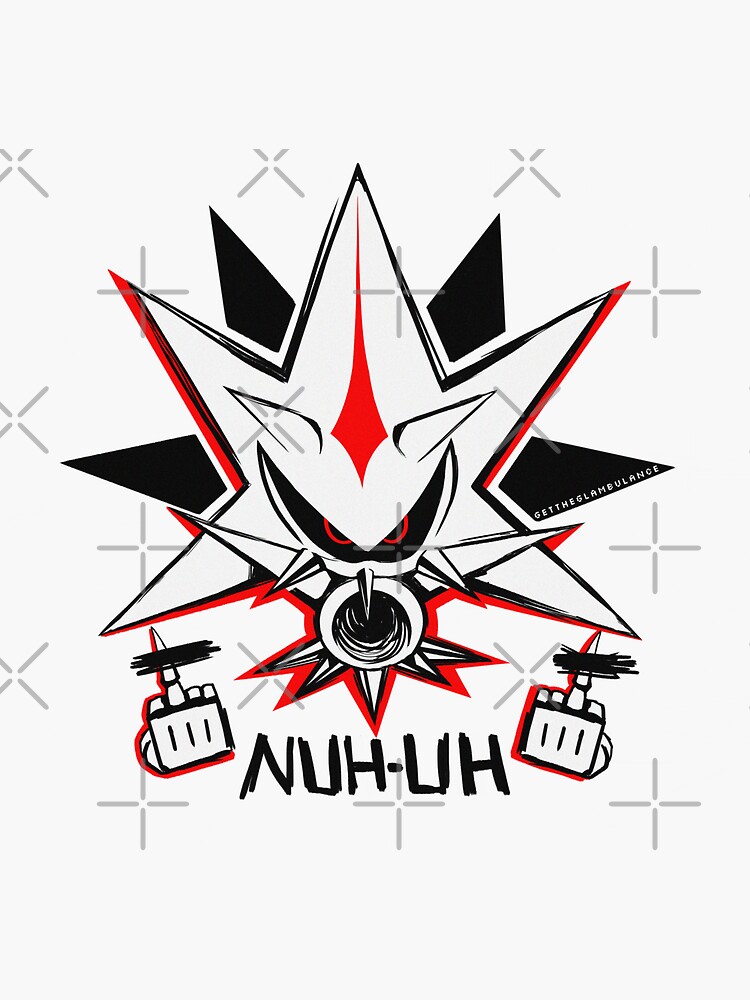 "Neo Metal Sonic: "Nuh-uh"" Sticker for Sale by gettheglam | Redbubble