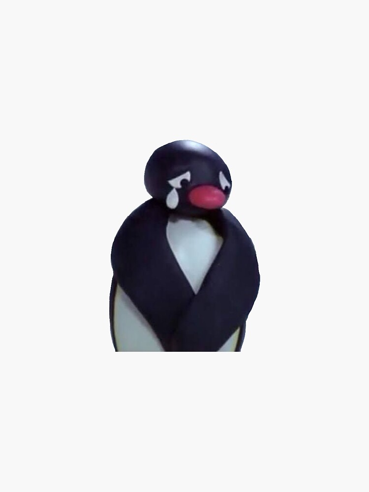 "sad pingu " Sticker for Sale by khumble | Redbubble
