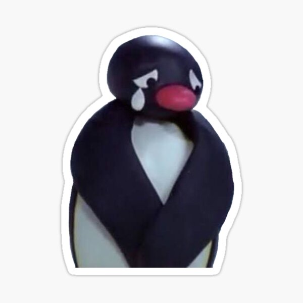 "sad pingu " Sticker for Sale by khumble | Redbubble