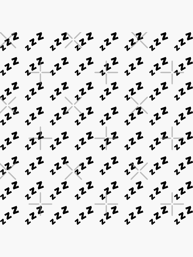 "Zzzs Pattern in Black" Sticker by KirstenJRenfroe | Redbubble
