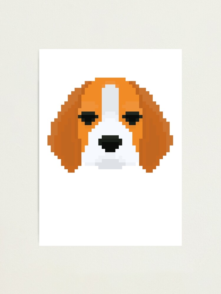 "PIxel Art Beagle" Photographic Print by raemay | Redbubble