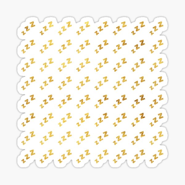 "Zzzs Pattern in Gold" Sticker for Sale by KirstenJRenfroe | Redbubble