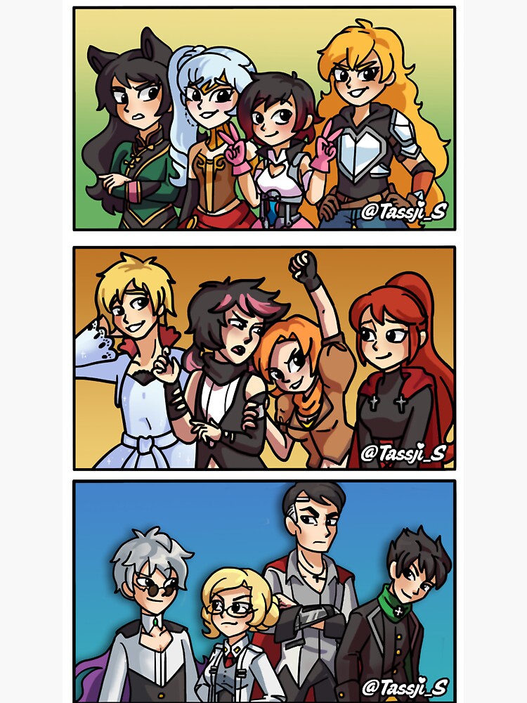 "RWBY team outfit swap" Sticker for Sale by sutton-sorenson | Redbubble