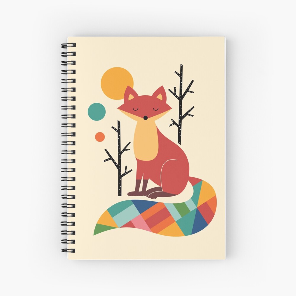 "Rainbow Fox" Spiral Notebook for Sale by AndyWestface | Redbubble