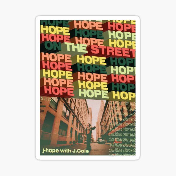"Hope on the street - Jhope BTS" Sticker for Sale by uhgood-95 | Redbubble