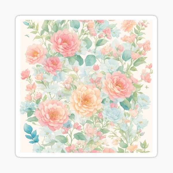 "Cute colorful pastel flowers v.6" Sticker for Sale by Neranchara ...