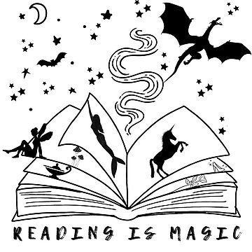 "Reading is Magic" Sticker for Sale by Lilithleana | Redbubble