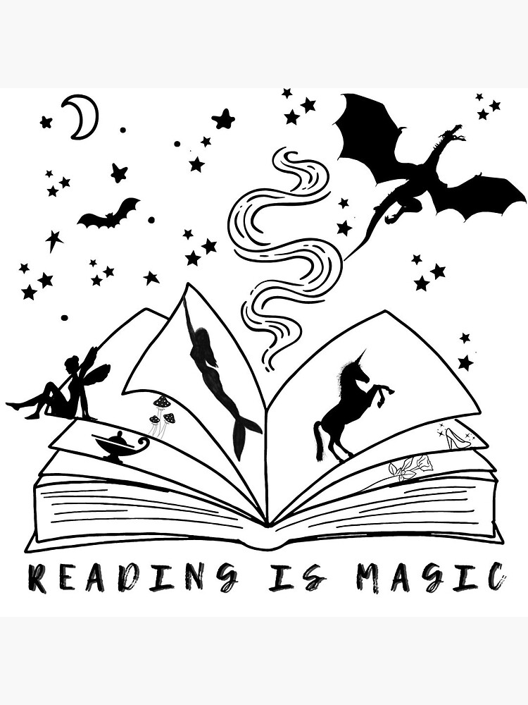 "Reading is Magic" Sticker for Sale by Lilithleana | Redbubble