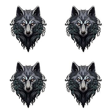 "Goth wolf head sticker pack" Sticker for Sale by Forest Alchemist ...