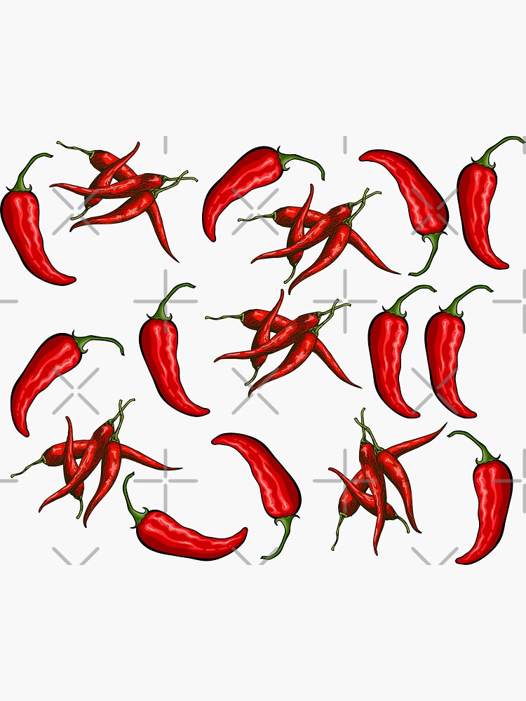 "Red chili pepper, cayenne pepper, piri piri" Sticker for Sale by ...