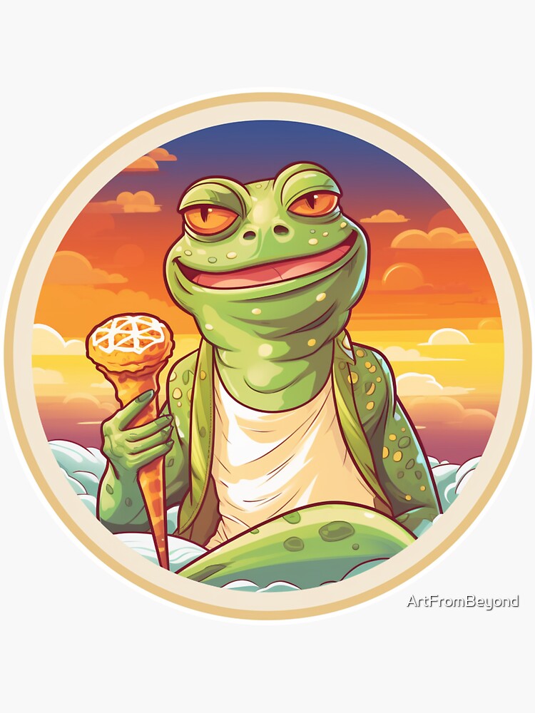 "Funny Frog Summer Sunbathing Frog " Sticker for Sale by ArtFromBeyond ...