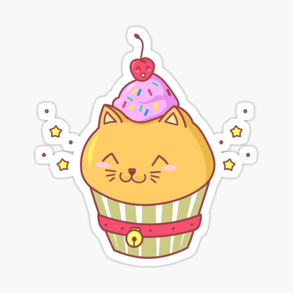 "Cat Cake" Sticker by AnishaCreations | Redbubble