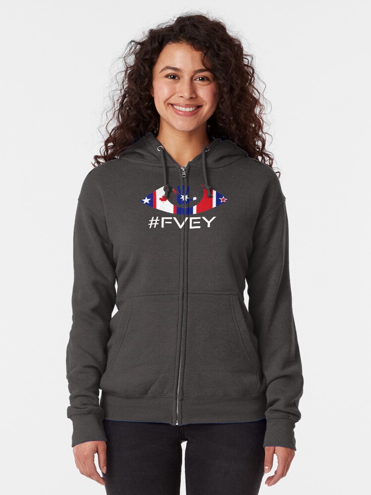 "#FVEY - Five Eyes Intelligence" Zipped Hoodie by Hindsight-2020 ...
