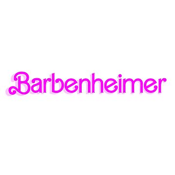 "Barbenheimer pink logo" Sticker for Sale by JCockney977 | Redbubble
