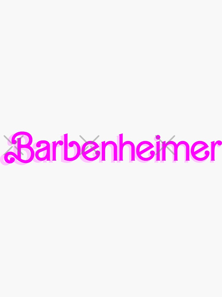 "Barbenheimer pink logo" Sticker for Sale by JCockney977 | Redbubble
