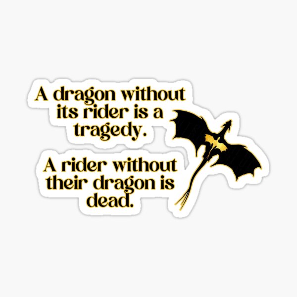"Fourth Wing Quote Rider without a Dragon" Sticker for Sale by ...