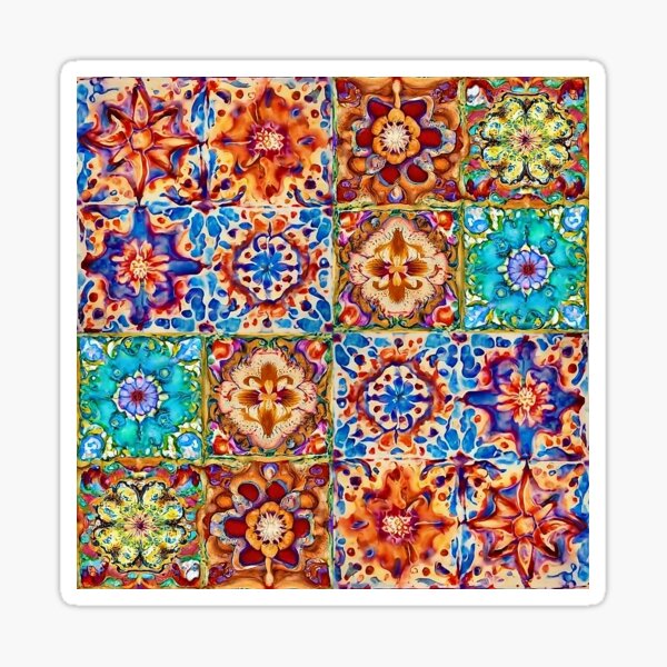 "Batik Patchwork" Sticker for Sale by myrbpix | Redbubble