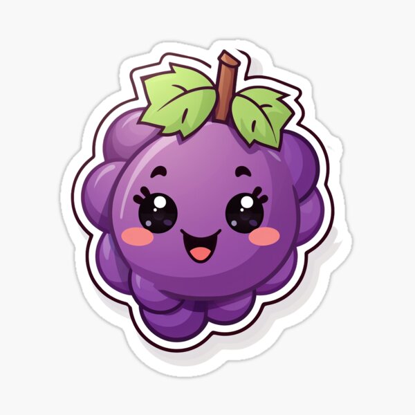 "Cute Purple Grapes Fruit Design" Sticker for Sale by AfterSchoolSpec ...