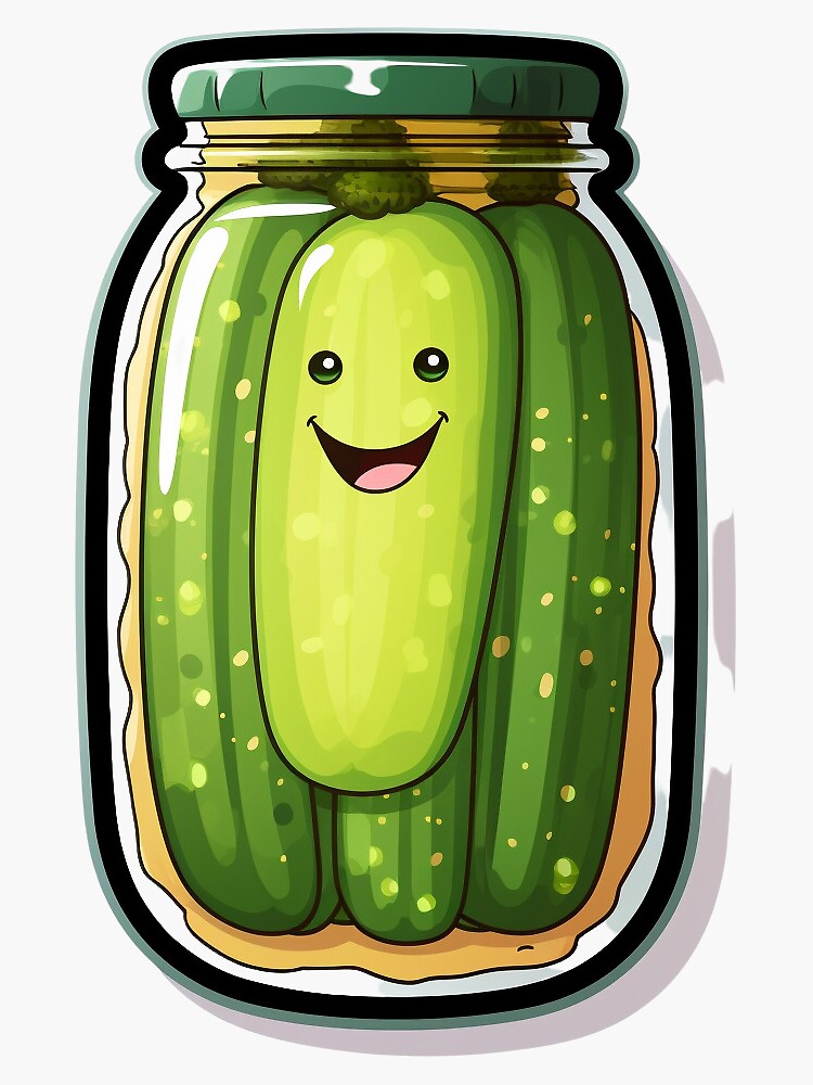 "Cute Pickle Jar Vegetable Design" Sticker for Sale by AfterSchoolSpec ...